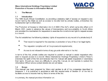 Waco Company Documents - Brochures - Technical Drawings - Renders